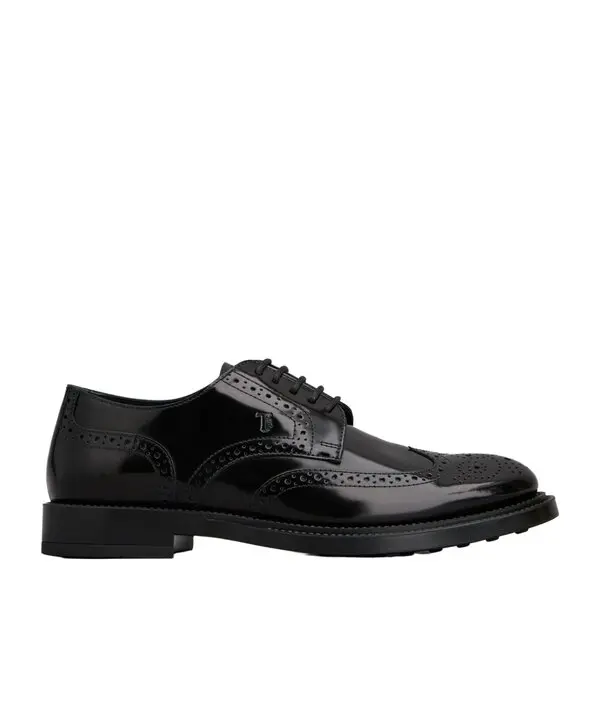 TOD'S Oxford Lace-up Shoes With Perforated Detailing - Black