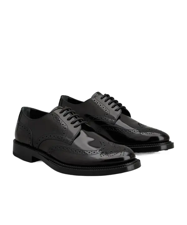 TOD'S Oxford Lace-up Shoes With Perforated Detailing - Black