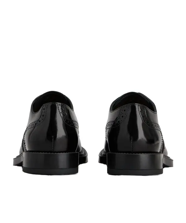 TOD'S Oxford Lace-up Shoes With Perforated Detailing - Black