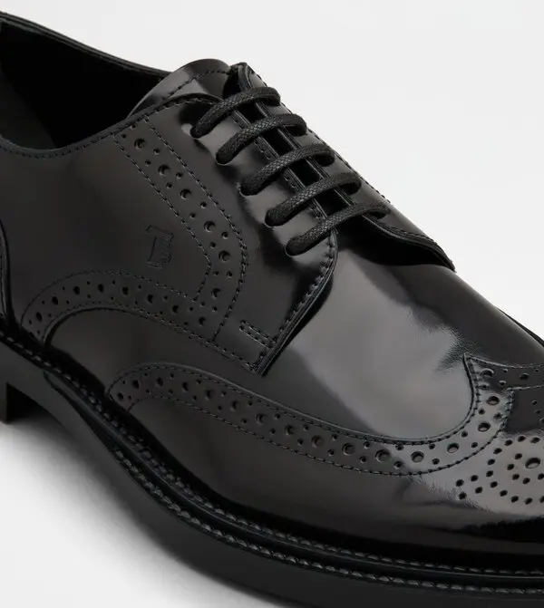TOD'S Oxford Lace-up Shoes With Perforated Detailing - Black