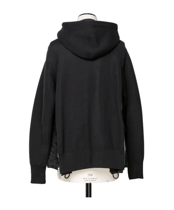 Sacai Sponge Drawstring Zip-up Hoodie - Black