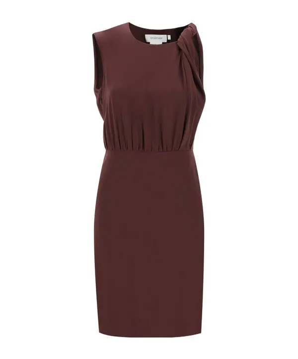 Sportmax Sleeveless Sheath Dress With Draped Shoulder Detail