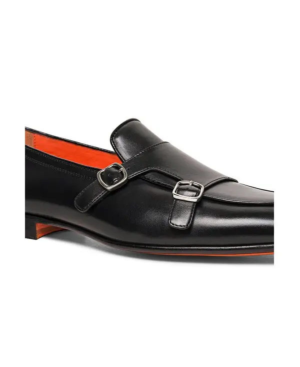 Santoni Double Monk Strap Shoes - Black