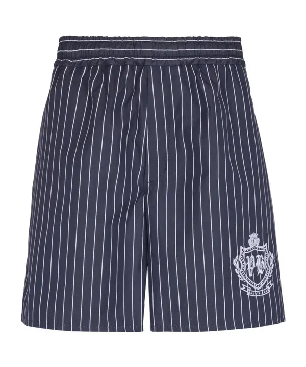 Balmain Striped Poplin Pyjama Shorts - Navy Blue