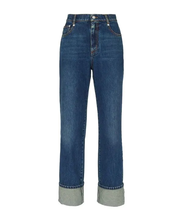 Alexander McQueen Logo Patch Jeans - Indigo