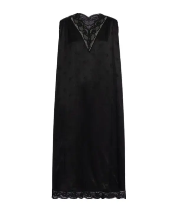 Balenciaga Sleeveless Lace Trimmed Dress