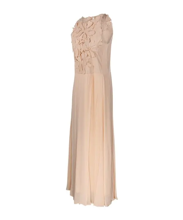 FORTE_FORTE Floral Appliqué Maxi Dress - Cipria