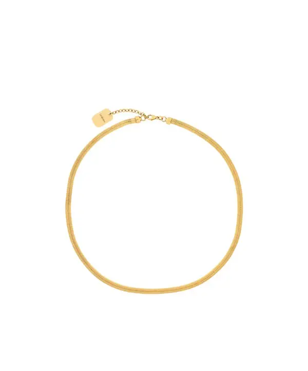 Saint Laurent Herringbone Chain Necklace - Yellow