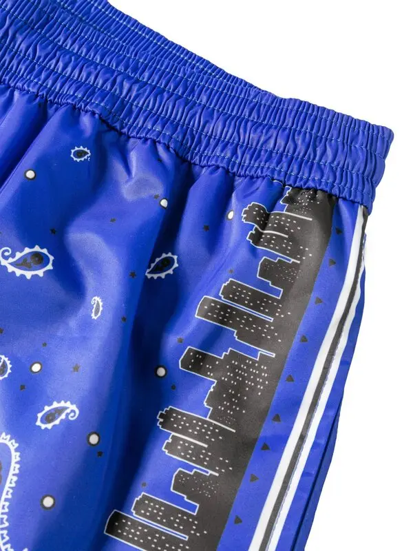 Off-White Bandana Printed Straight Hem Swim Shorts