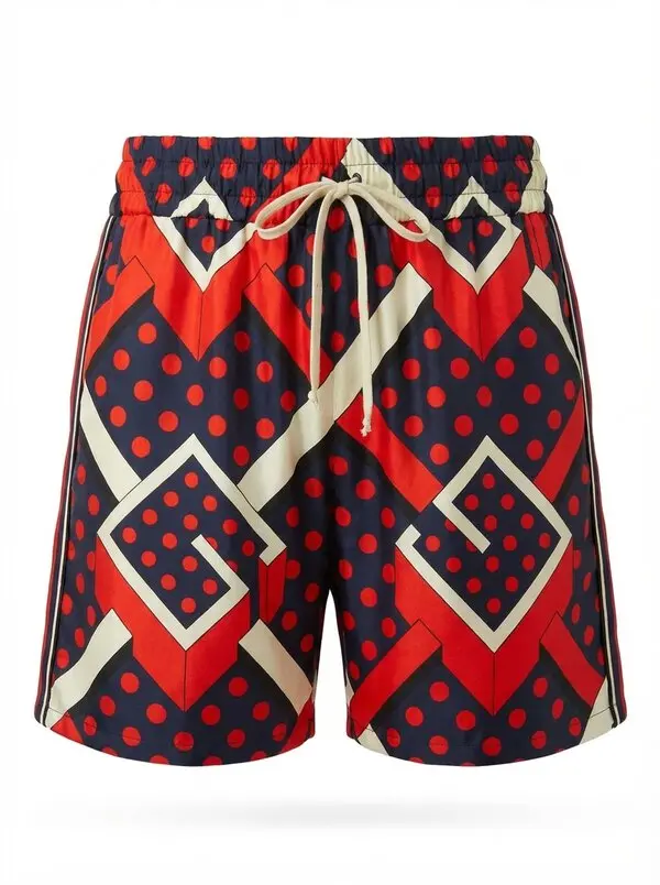 Gucci Graphic Print Drawstring Shorts - Black
