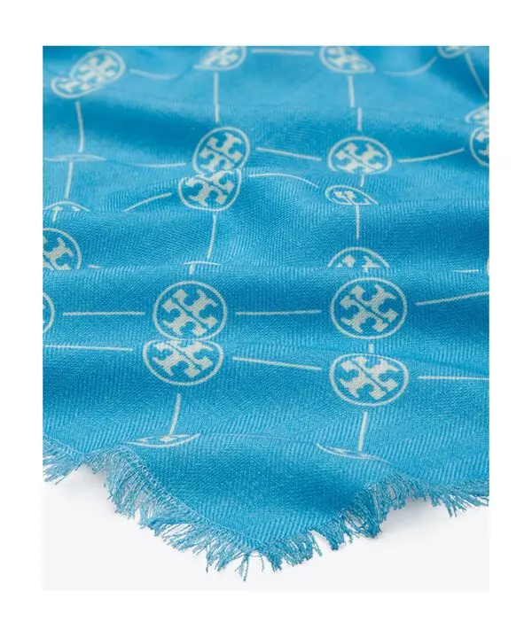 Tory Burch T Monogram Scarf - Blue