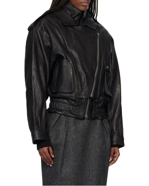 Isabel Marant Étoile Aneli Cropped Leather Jacket - Black
