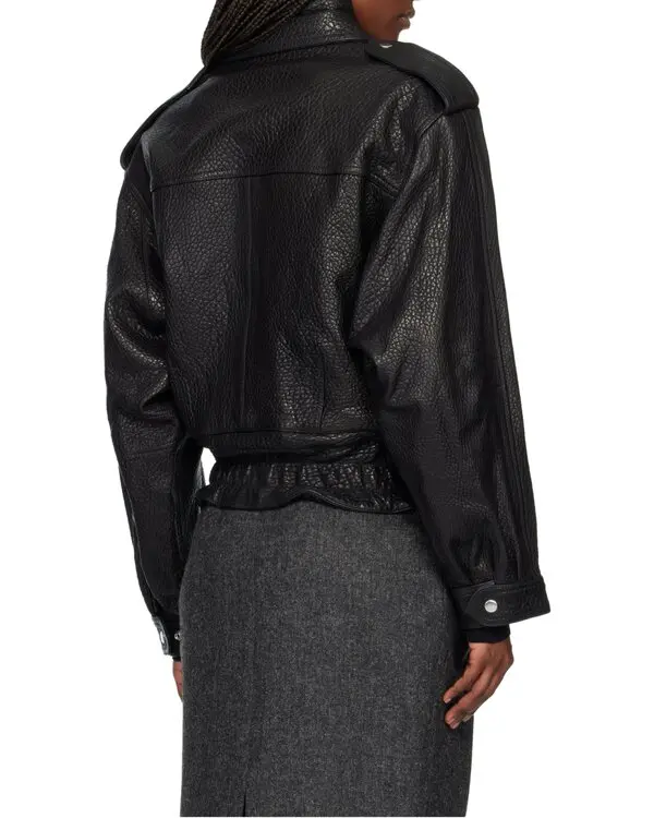 Isabel Marant Étoile Aneli Cropped Leather Jacket - Black