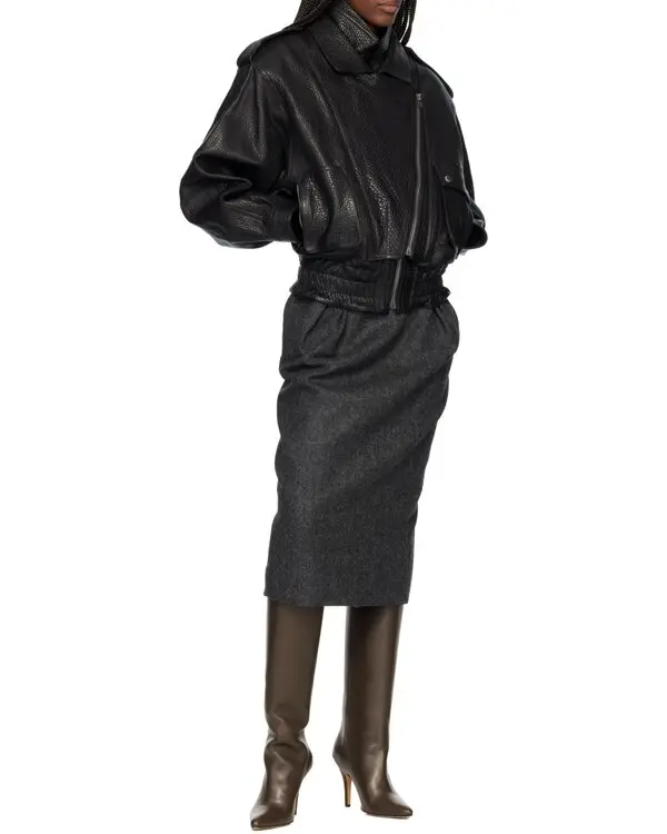 Isabel Marant Étoile Aneli Cropped Leather Jacket - Black