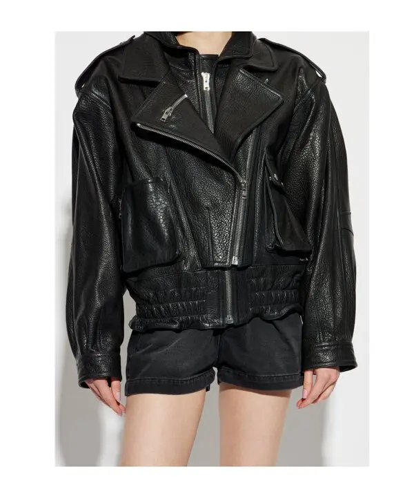 Isabel Marant Étoile Aneli Cropped Leather Jacket - Black