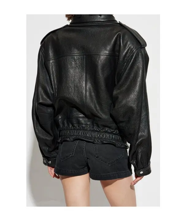 Isabel Marant Étoile Aneli Cropped Leather Jacket - Black