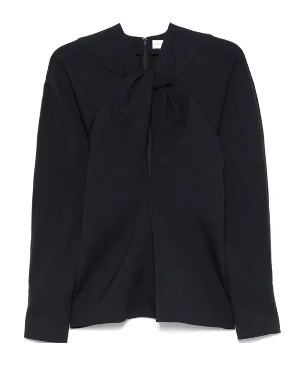 Victoria Beckham Twisted Collar Long Sleeve Shirt