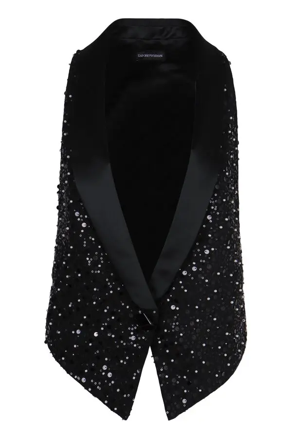 Emporio Armani Embellished Sleeveless Gilet
