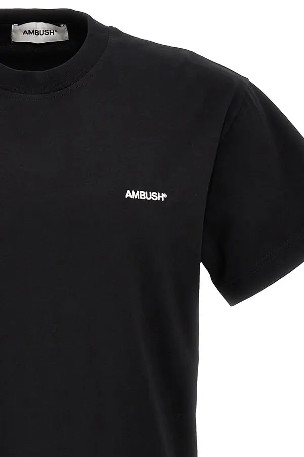 AMBUSH Logo Embroidered Crewneck T-shirt - Black
