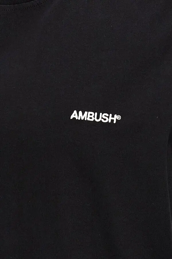 AMBUSH Logo Embroidered Crewneck T-shirt - Black