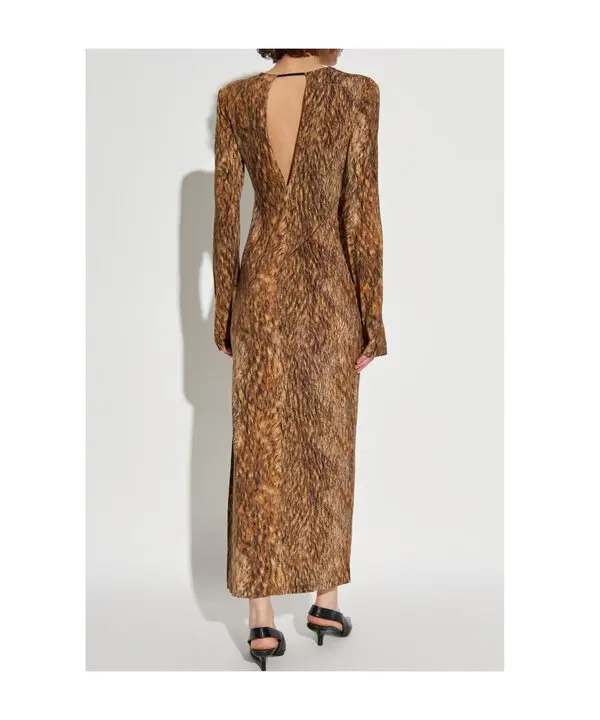 MAISON MARGIELA V-neck Maxi Dress With Animal Print