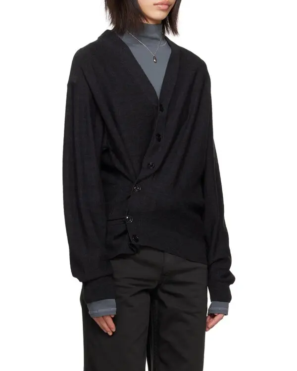 LEMAIRE V-neck Knitted Cardigan - Gray