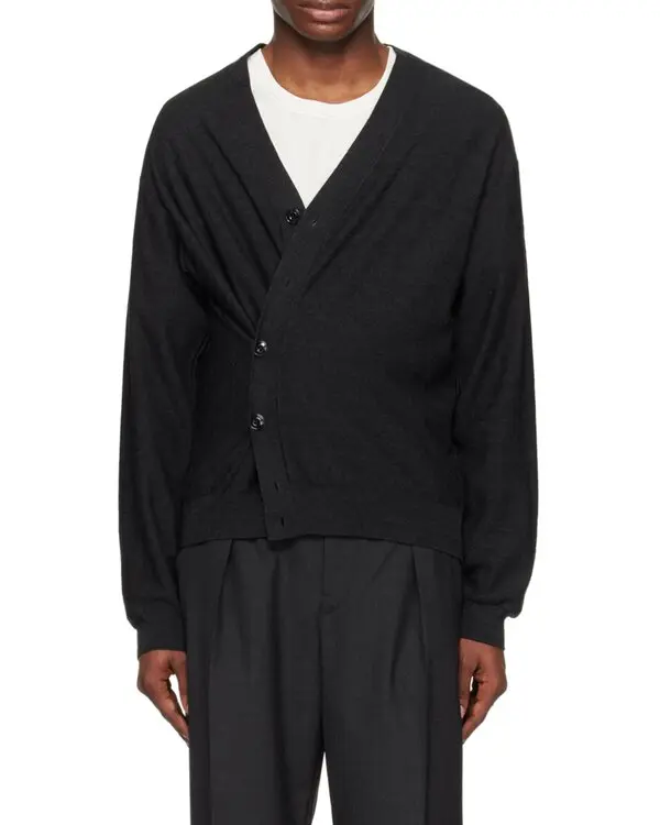 LEMAIRE V-neck Knitted Cardigan - Gray