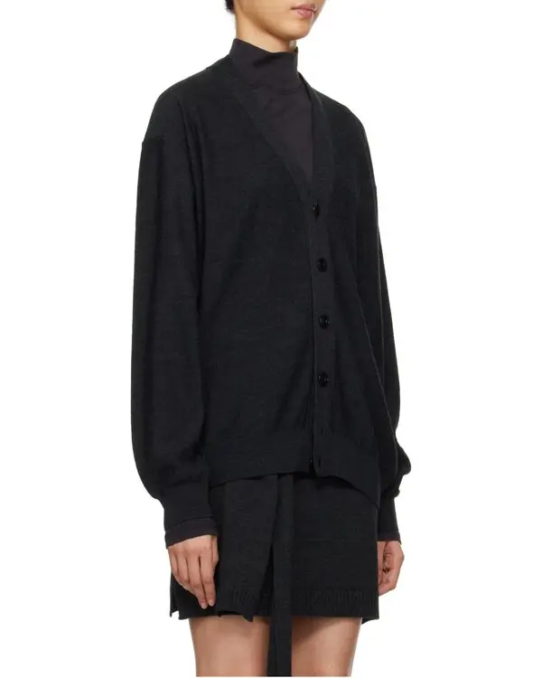LEMAIRE V-neck Knitted Cardigan - Gray