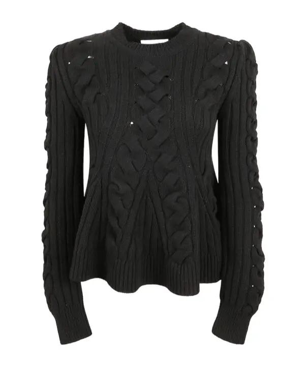 Alexander McQueen Peplum Cable-knit Jumper