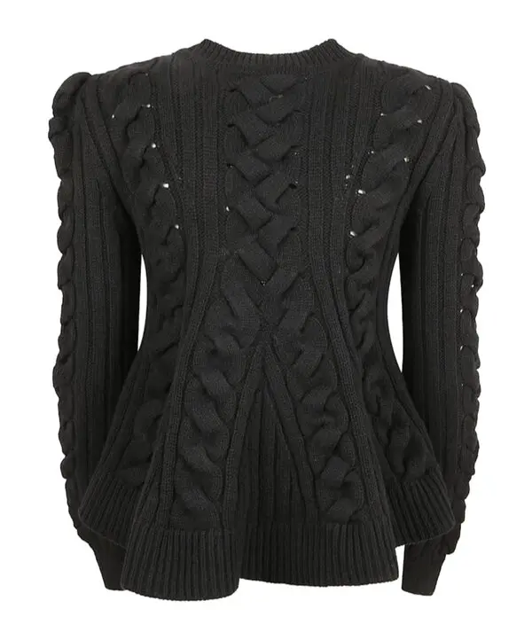 Alexander McQueen Peplum Cable-knit Jumper