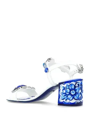 Dolce & Gabbana Embellished Leather Heeled Sandals