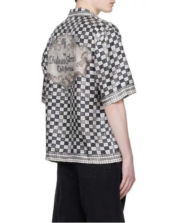 Amiri Checked Short Sleeved Shirt - Gray