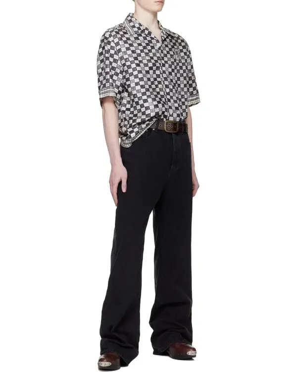 Amiri Checked Short Sleeved Shirt - Gray