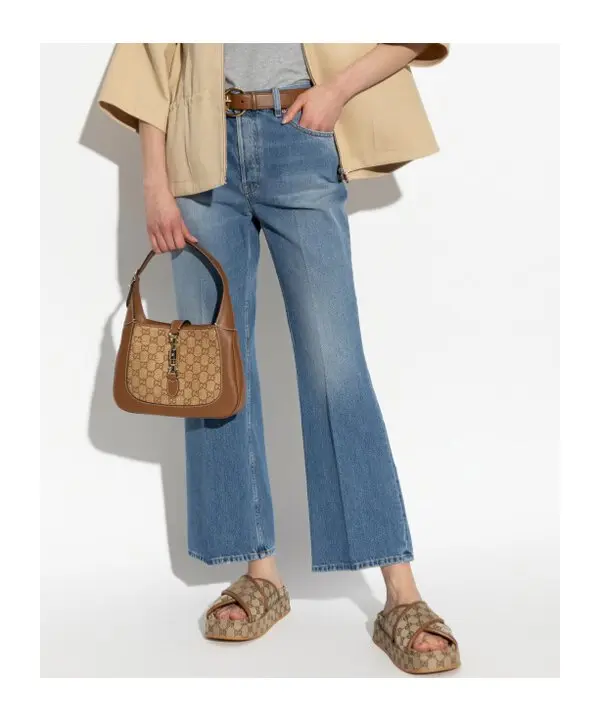 Gucci Cropped Flare Jeans - Blue