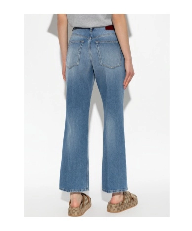 Gucci Cropped Flare Jeans - Blue
