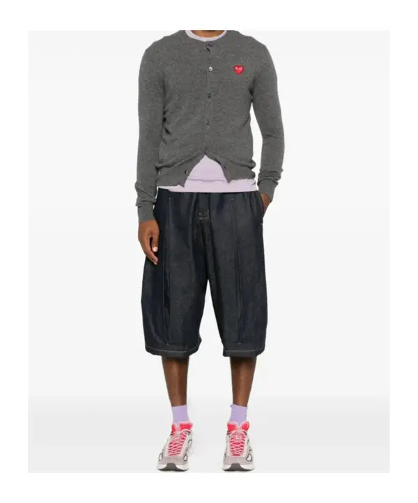 Play Comme Des Garcon Logo Detailed Crewneck Cardigan