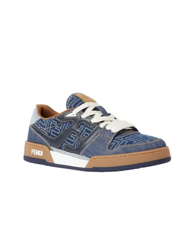 Fendi Ff Jacquard Low-top Sneakers - Blue
