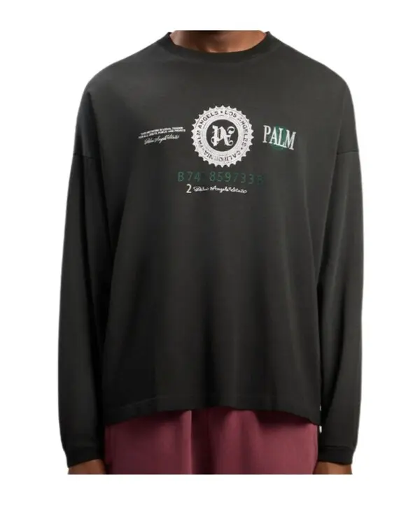 Palm Angels Dollar-graphic Long-sleeve T-shirt