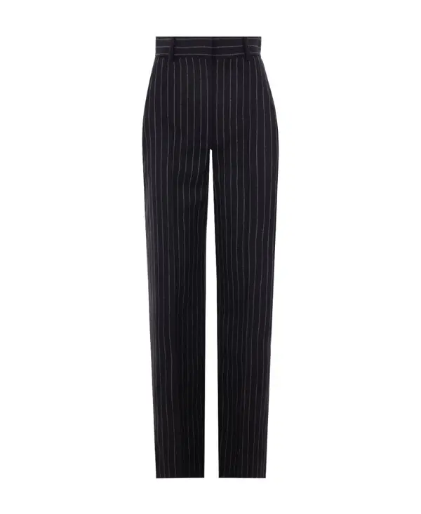 Alexander McQueen High-waisted Pleated Pinstripe Trousers