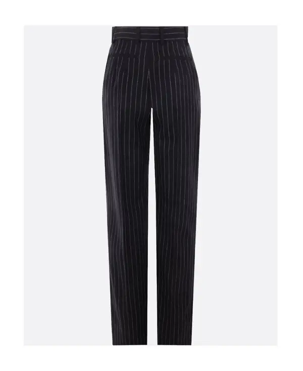 Alexander McQueen High-waisted Pleated Pinstripe Trousers