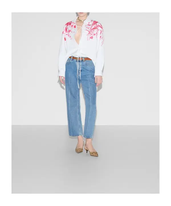 Gucci Floral Print Poplin Shirt