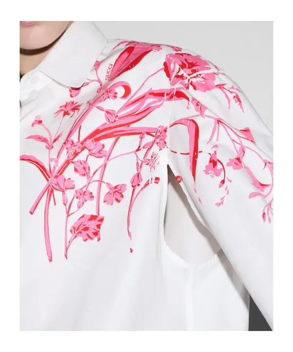 Gucci Floral Print Poplin Shirt
