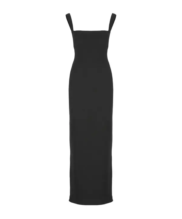 Solace Joni Square-neck Crepe Maxi Dress - Black