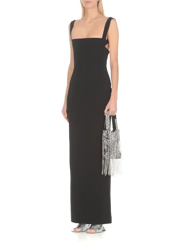 Solace Joni Square-neck Crepe Maxi Dress - Black