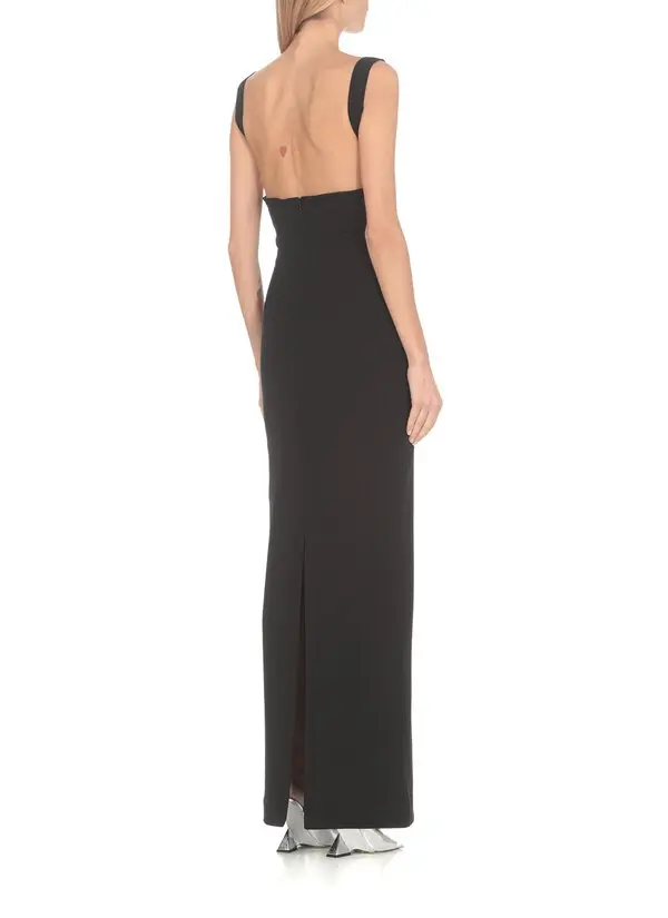 Solace Joni Square-neck Crepe Maxi Dress - Black