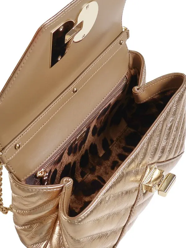 Dolce & Gabbana Quilted Shoulder Bag With Logo Plaque