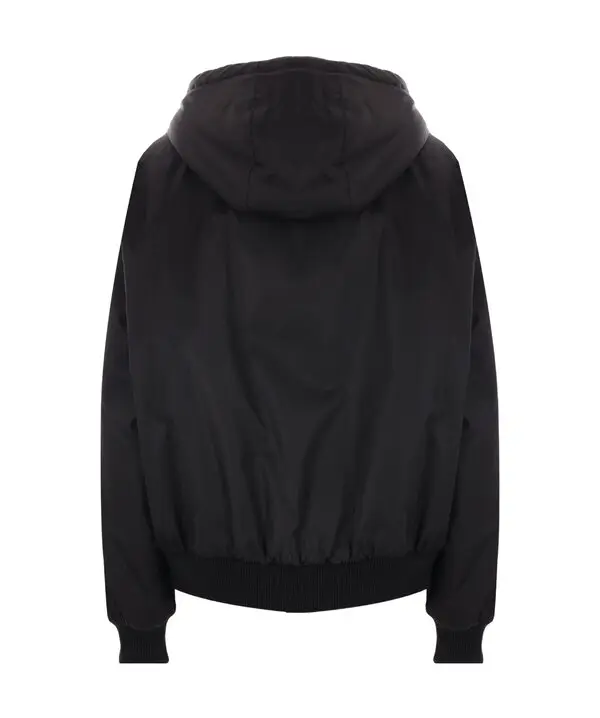 Prada Re-nylon Zipped Hooded Jacket With Logo Detail