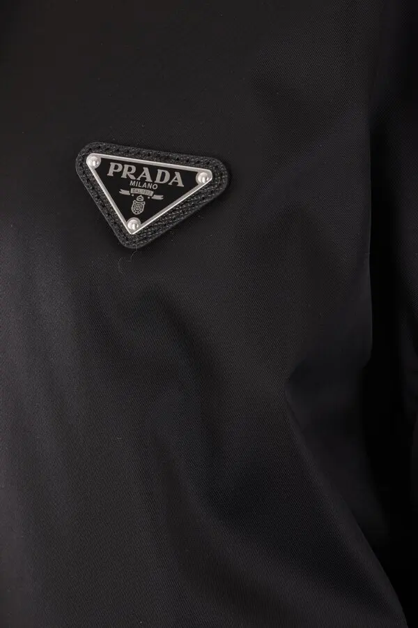 Prada Re-nylon Zipped Hooded Jacket With Logo Detail