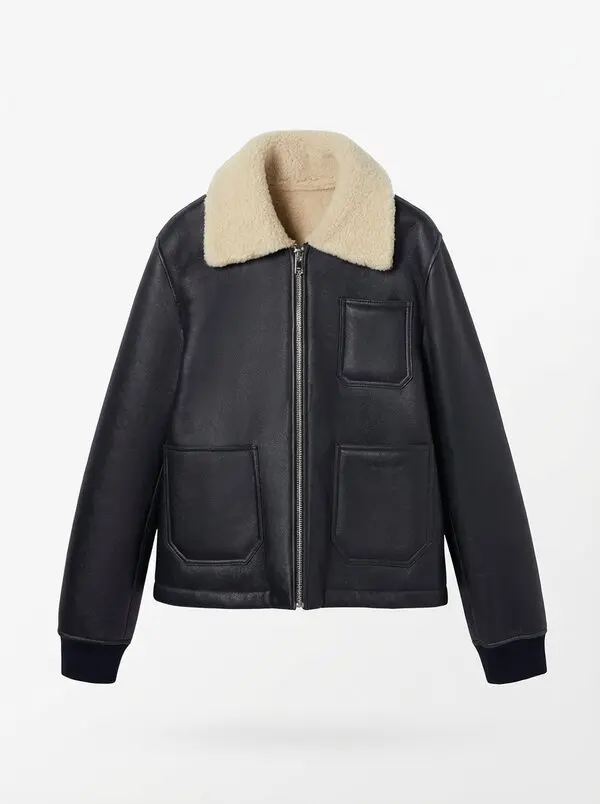 Gucci Shearling Lined Leather Jacket