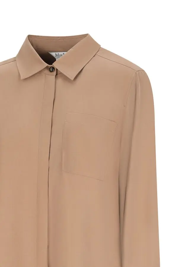 Max Mara Button-up Long-sleeved Shirt - Hazelnut Brown